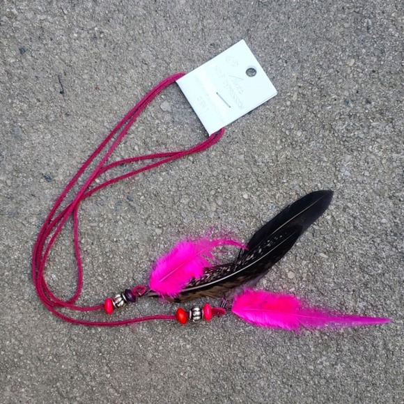 Boho & Basics | Accessories | Leather Feather 3 In Boho Accessory Pink | Poshmark